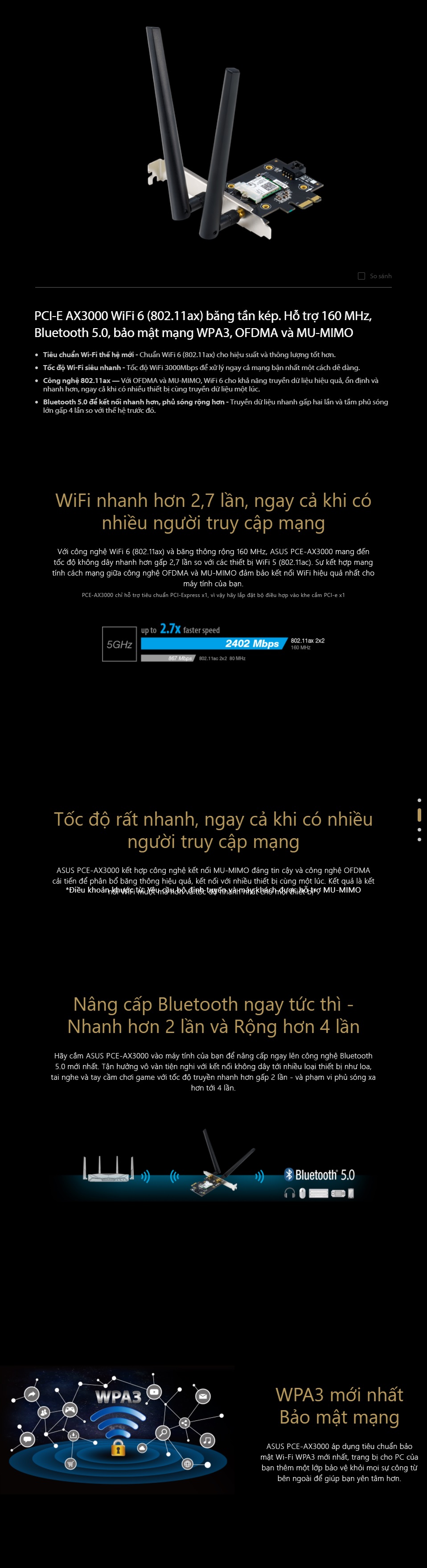 Card Mạng PCI-E Wifi 6 Asus AX3000