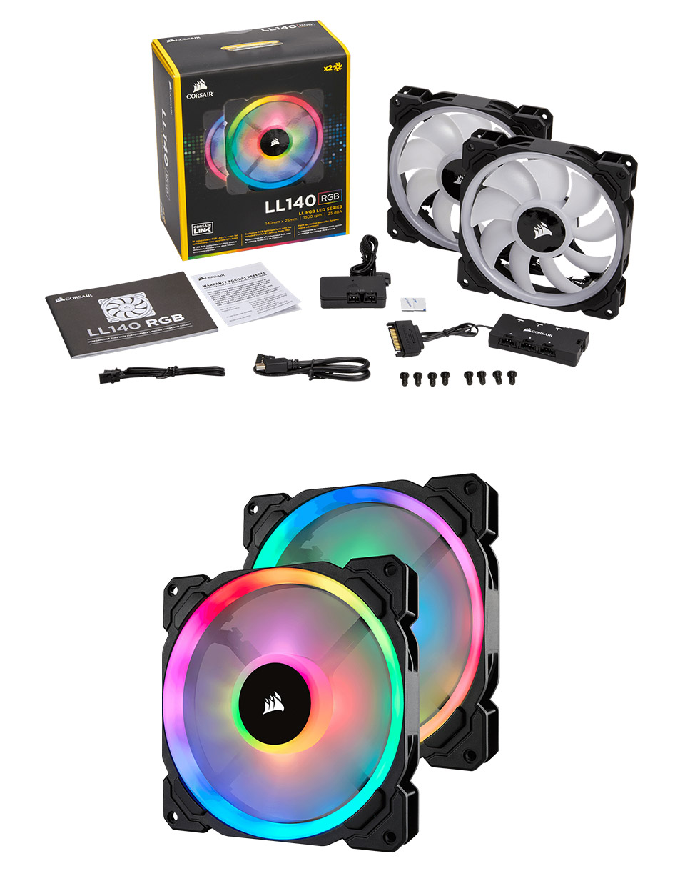 Quạt Tản Nhiệt Corsair LL140 RGB 140mm With Lighting Node PRO