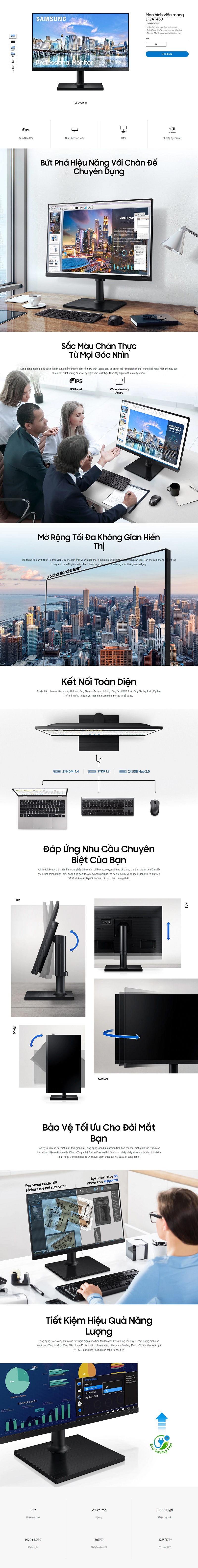 Màn hình Samsung LF24T450F IPS/FullHD/75Hz