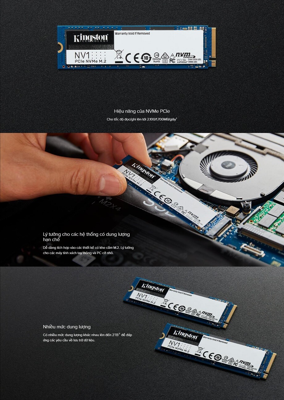Ổ Cứng SSD Kingston NV1 500GB NVMe PCIe Gen 3.0 x 4