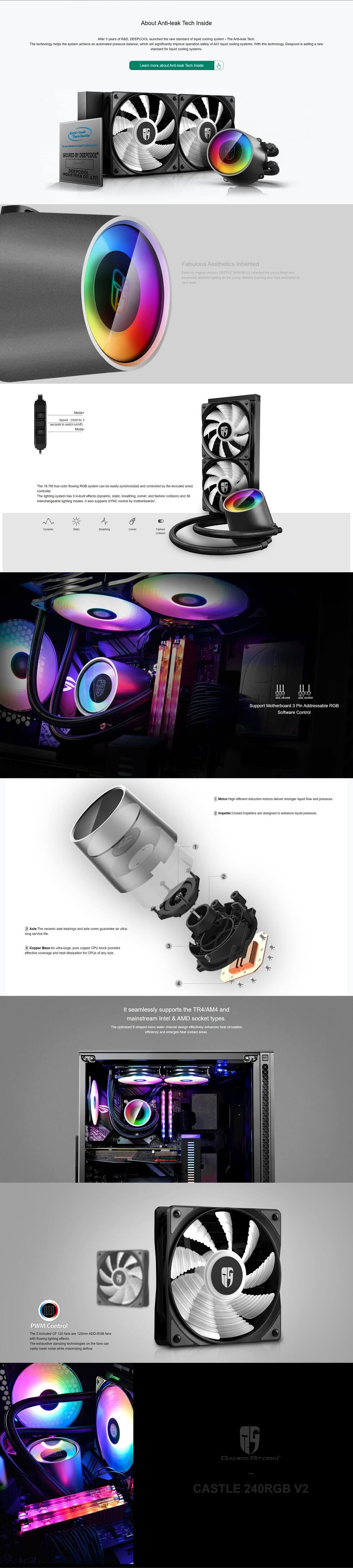Tản nhiệt nước AIO Deepcool Castle 240 RGB V2
